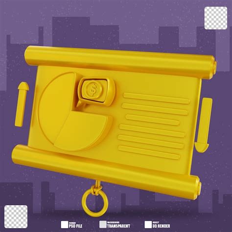 Premium Psd 3d Illustration Golden Data Analysis Presentation 3