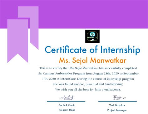 Sejal Manwatkar On Linkedin Internship Campusambassador Youth