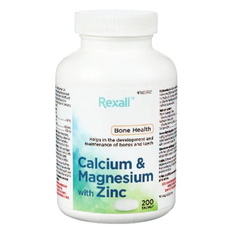 Rexall Calcium And Magnesium With Zinc Tablets 200 Ct Delivery Or