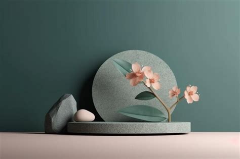Premium Ai Image A Plate With Flowers On It And A Small Egg On The Side