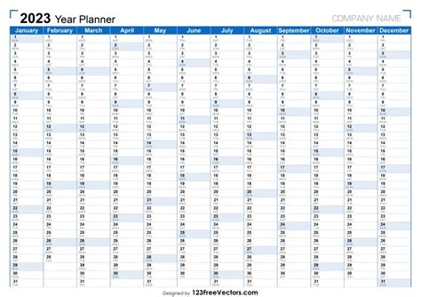 2023 Planner Calendar Free Vector Download Yearly Planner Planner Calendar Planner