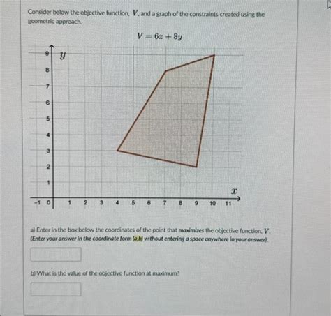 Solved Consider Below The Objective Function V And A Graph Chegg
