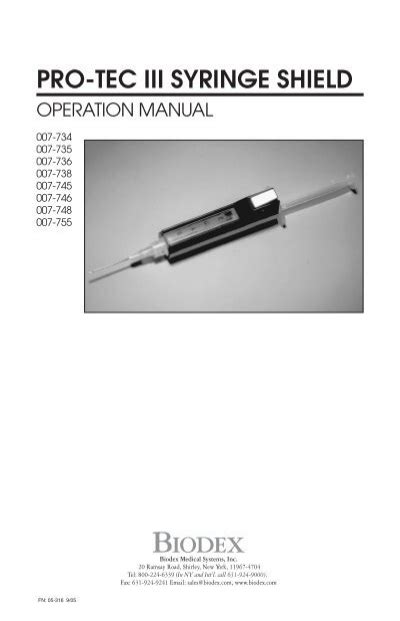 Biodex Pro Tec Iii Syringe Shield