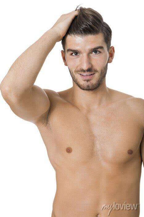 Handsome Shirtless Naked Young Man • Wall Stickers Musing Photogenic