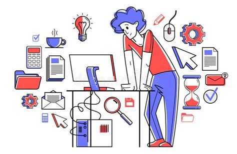 Intellectual Worker Making Analysis Of Some Data On Pc Or Web Data Systematization Collecting