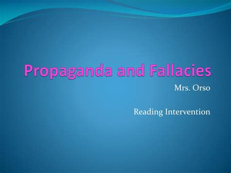 Logical Fallacies Propaganda Examples