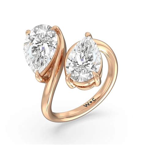 Twin Bypass Toi Et Moi 2 Cttw Pear Shaped Lab Grown Diamond Engagement