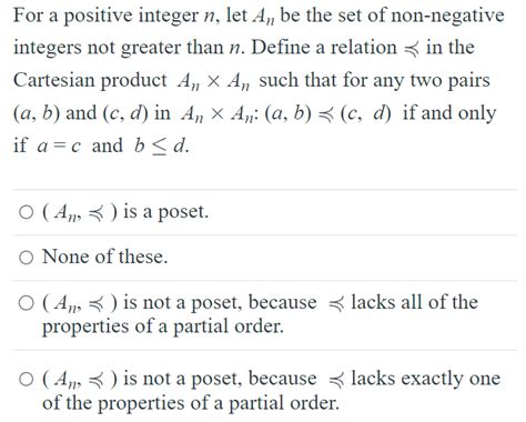 Solved For A Positive Integer N Let An Be The Set Of Chegg
