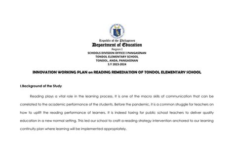 Action Plan Reading English2023 1docx