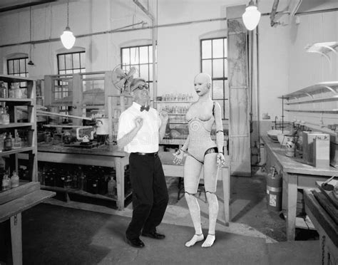 Funny Scientist Nerd Robot Love Sex Stock Image Image Of Nerd