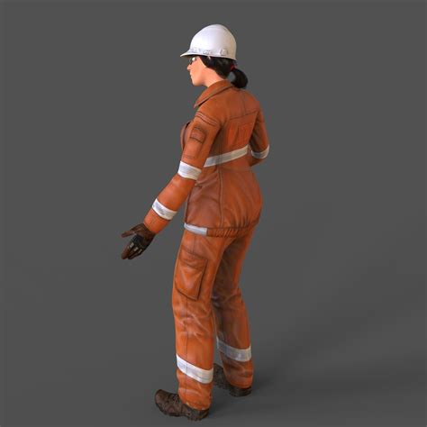 Female Worker Characterrigged Animated 3d Model Turbosquid 2059163