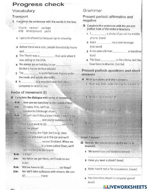 Unit 7 Progress Check Online Exercise For Live Worksheets