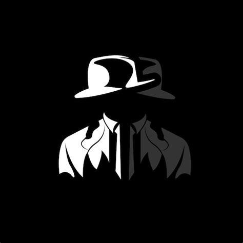 Premium Vector Detective Man Logo Design Mafia Detective Fashion