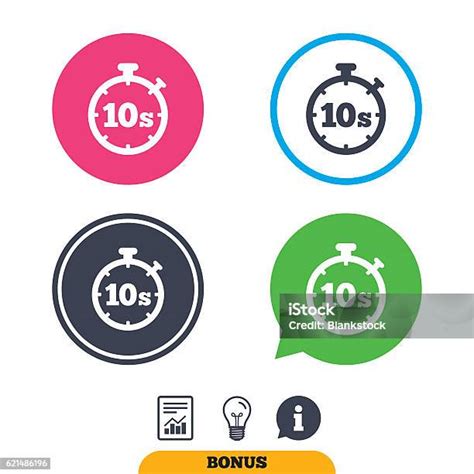 Ikon Tanda Timer 10s Simbol Stopwatch Ilustrasi Stok Unduh Gambar