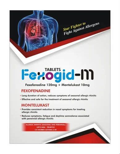 Fexogid M Fexofenadine Hydrochloride Montelukast Sodium Tablets For