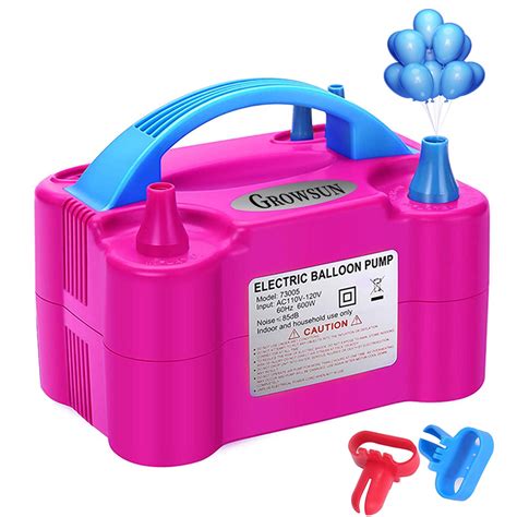Growsun Balloon Pump Electric Balloon Inflation Pump 110v 600w Portable Automatic Dual Nozzle