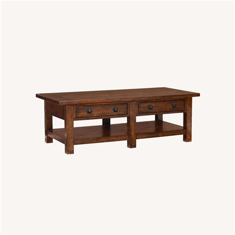 Pottery Barn Benchwright Rectangular Wood Coffee Table Aptdeco