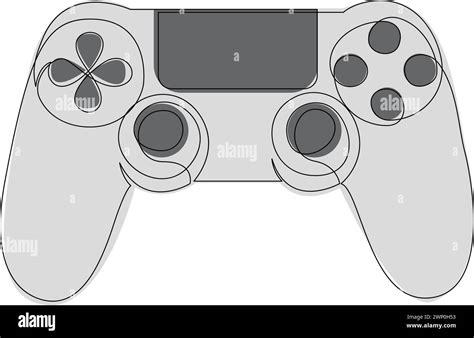 Single Continuous Line Drawing Of Game Controller Gamepad One Line Art