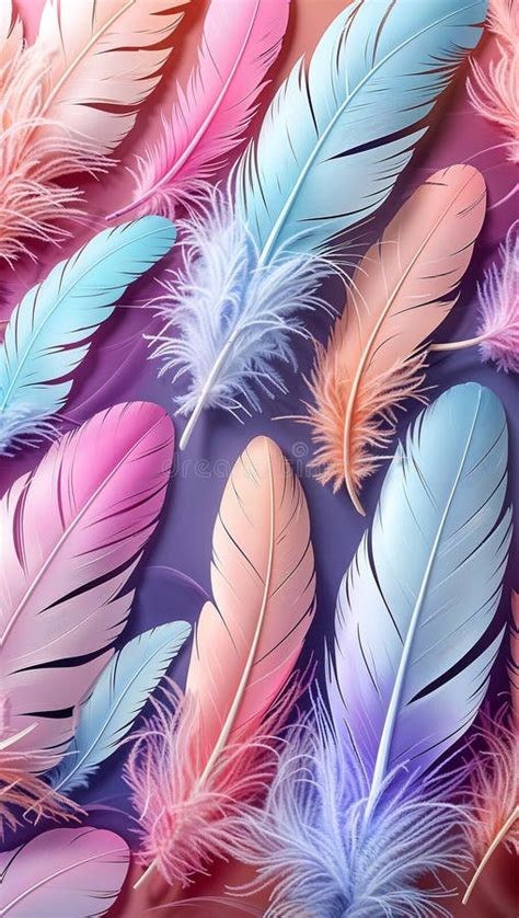 Dynamic Feather Array With Layered Overlapping Pattern For Depth Stock