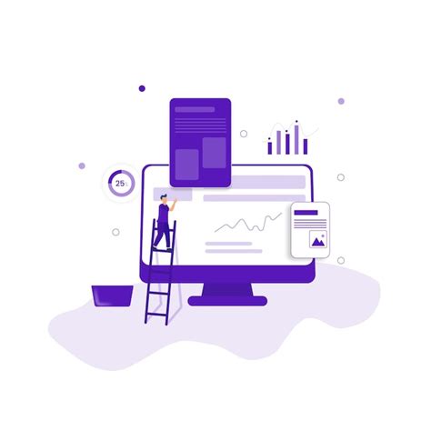 Premium Vector Desktop And Mobile Illustration For Login Page Data
