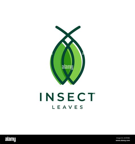 Leaf Insect Green Animal Abstract Colorful Minimalist Logo Design