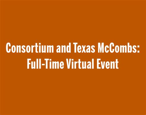 Consortium Texas Mccombs Mba Insider