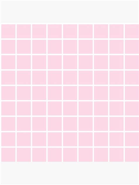 Pink Grid Poster By Ozom Redbubble