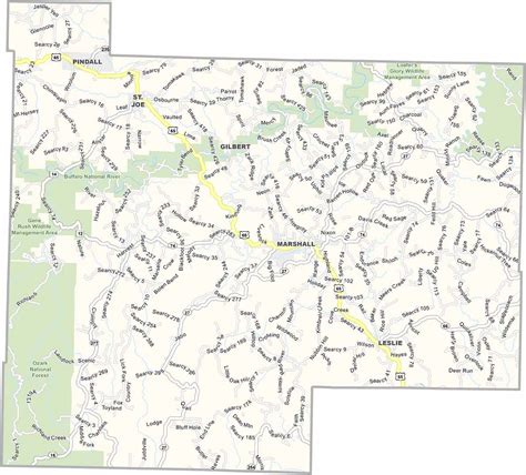 Searcy County Map Arkansas Us County Maps