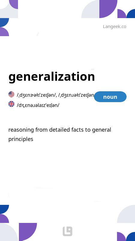 Definition And Meaning Of Generalization Picture Dictionary