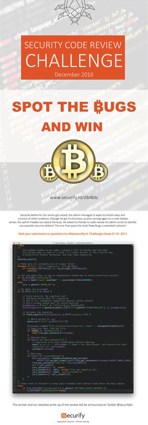 Spot The Bug Challenge December 2016 Win The Bitcoin