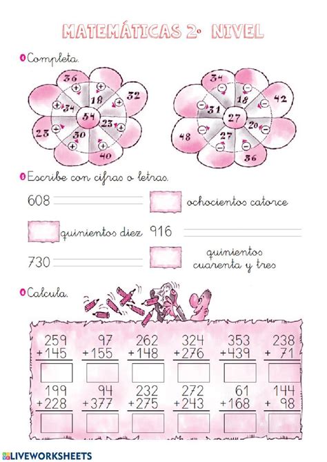 Matemáticas 2º Interactive Worksheet Live Worksheets