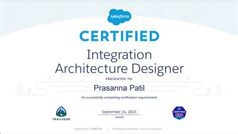 Prasanna Patil On Linkedin Salesforcecertified Salesforceintegrationarchitecturedesigner