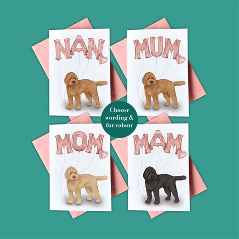 Cockapoo Customisable Mothers Day Greetings Card 5x7 Inches Dog