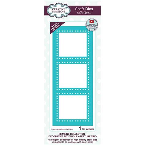 Creative Expressions Sue Wilson Slimline Dies Decorative Rectangle A