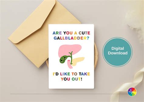 Funny Gallbladder Medical Pun Card Healthcare Love Digital Download