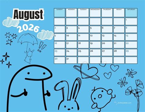 2026 Monthly Printable Doodle Calendar With Weekends Highlighted