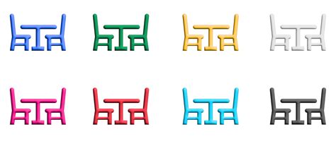 Dining Table Icon Set Colorful Symbols Graphic Elements 18725821 Png
