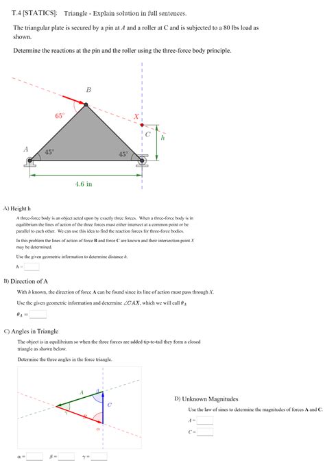 Solved T4 Statics Triangle Explain Solution In Full