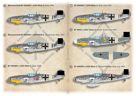 Messerschmitt Bf 109 G 6 Jagdgeschwader Jg53 Print Scale 72 534