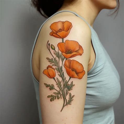 California Poppy Traditional Tattoo Symbolism And Cultural Design