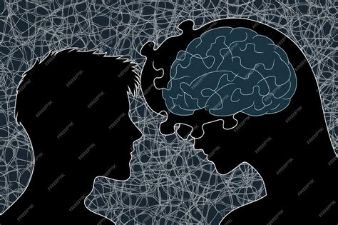 Nonverbal Communication Neurobiological Two Profiles With Glowing Brain Connections On A Black