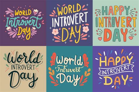 Collection Of World Introvert Day Inscriptions Handwriting Text Banner Concept World Introvert