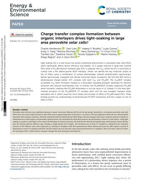 Pdf Charge Transfer Complex Formation Between Organic Interlayers