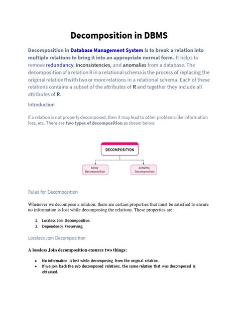 Decomposition In Database Pdf