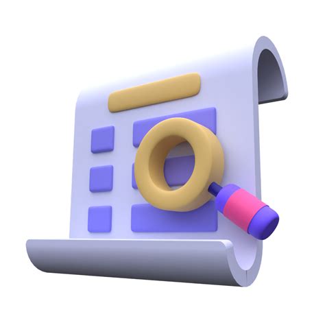 Unique 3d Document Analysis Rendering Icon Simple Realistic Vector