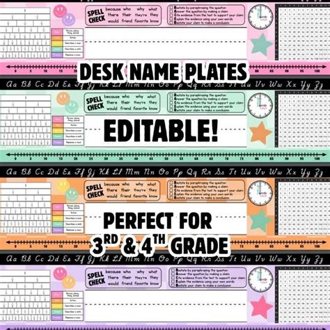 Checkered Desk Name Plates Editable Canva Template Printable By