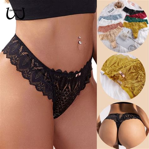 Tangas Sexy Para Mujer Panty De Encaje De Baja Altura En T Espalda
