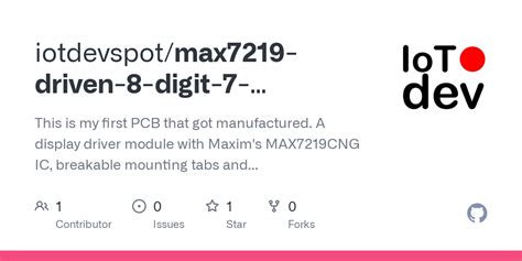 github iotdevspot max7219 driven 8 digit 7 segment display common