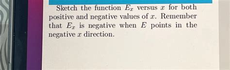 Solved Sketch The Function Ex Versus X For Both Positive