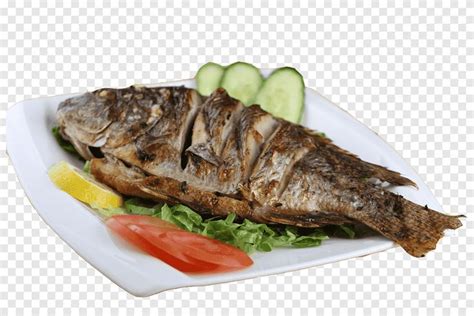 Fried Fish Dish On Plate Grilling Fish As Food Computer File A Whole